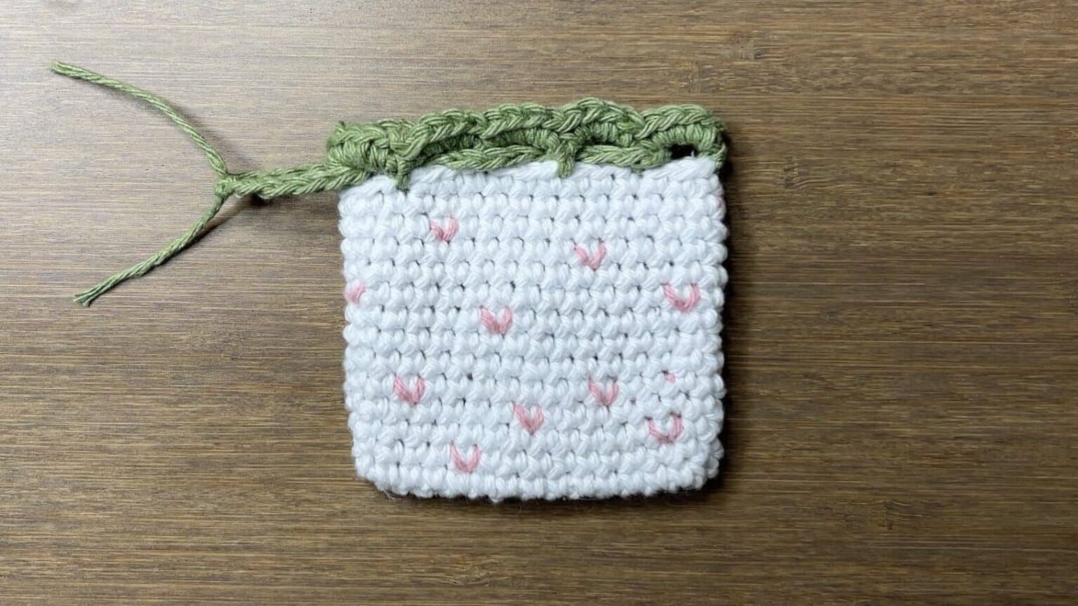 Mini Crochet Strawberry Drawstring Pouch | Free Pattern & Tutorial