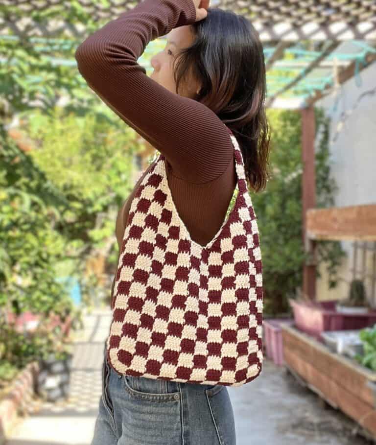 Crochet Checkered Tote Bag | Free Pattern & Video Tutorial