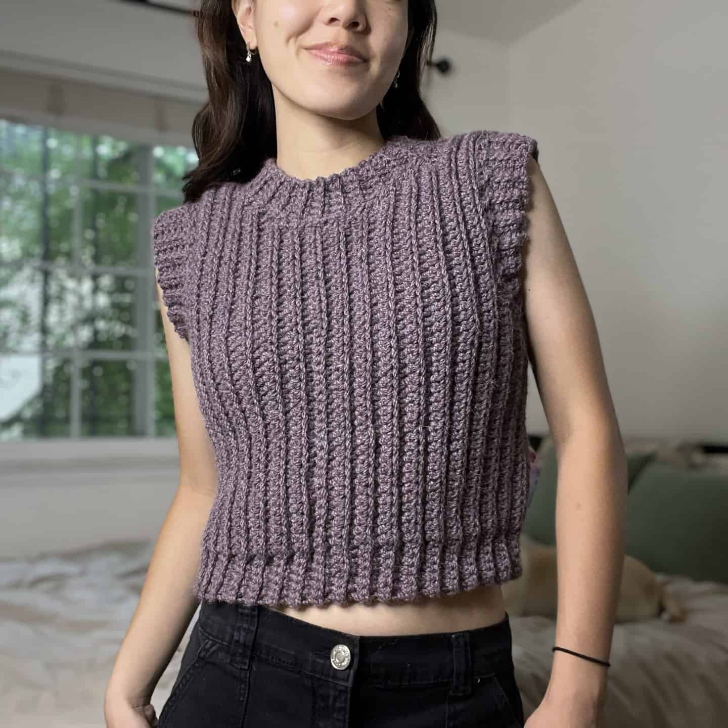 Ribbed Crochet Sweater Vest | Free Pattern & Video Tutorial