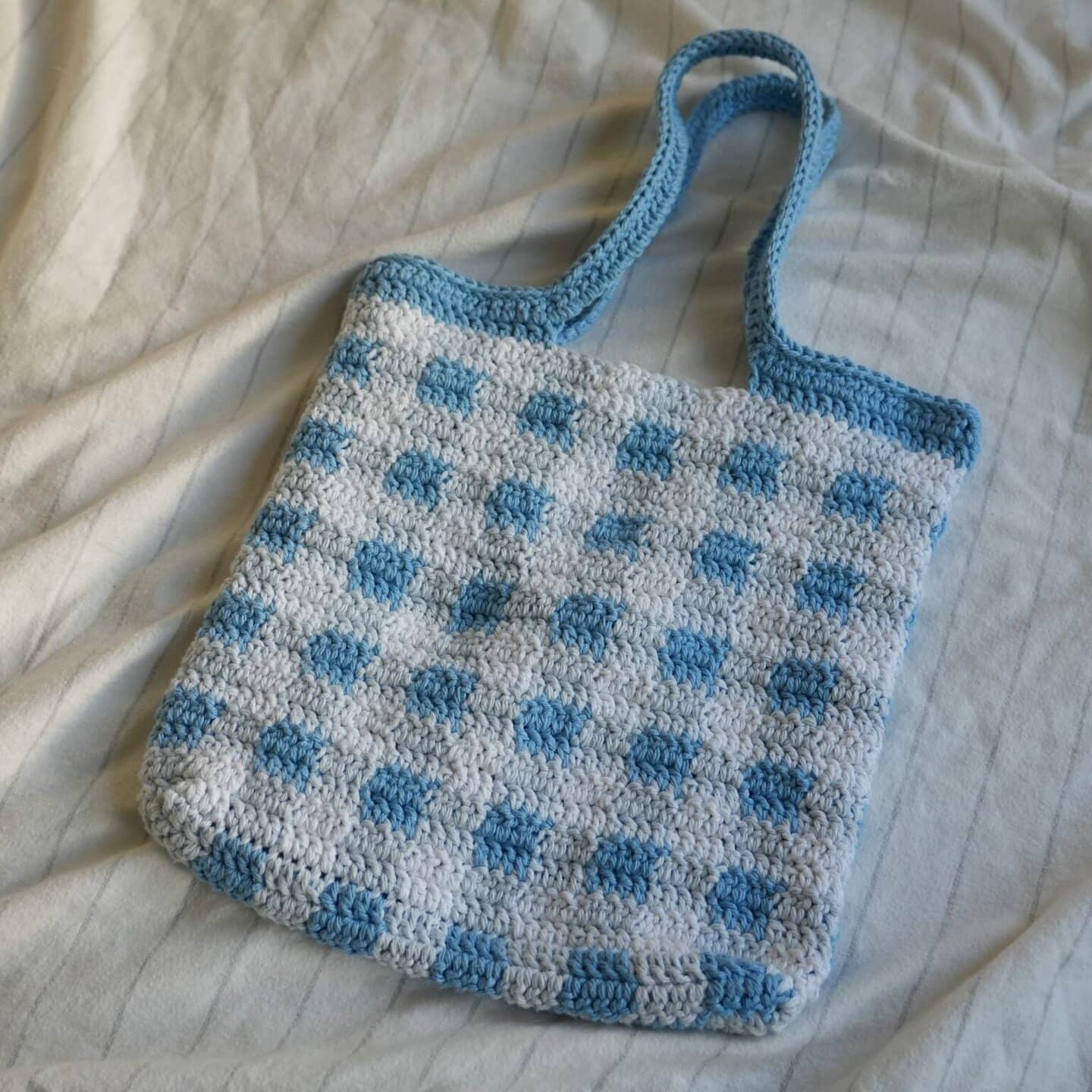 Gingham Crochet Tote Bag | Free Pattern & Video Tutorial