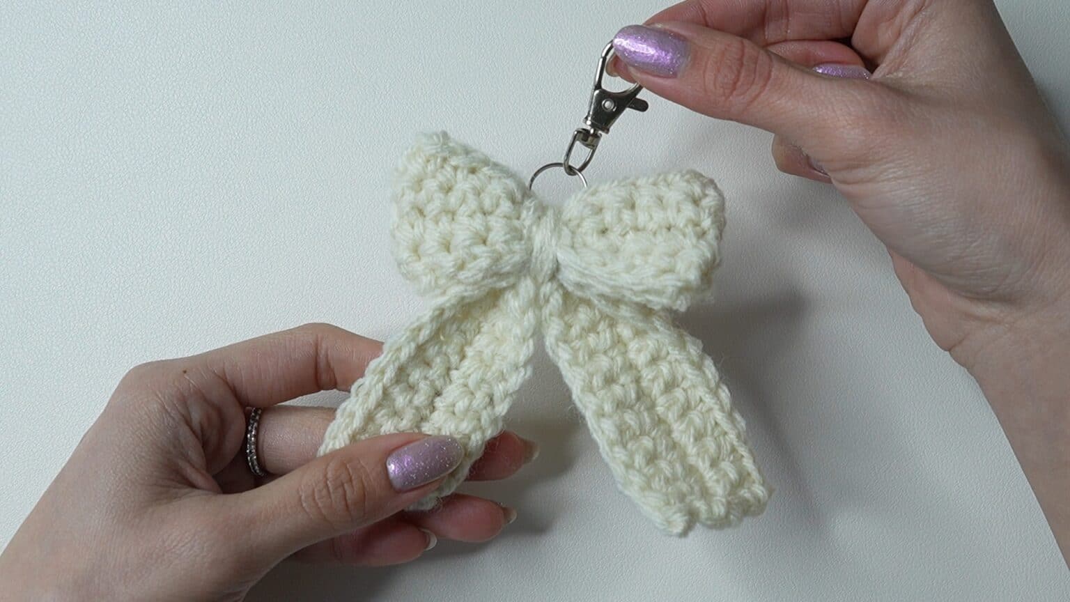 Easy Crochet Bow Keychain | Free Pattern & Video Tutorial